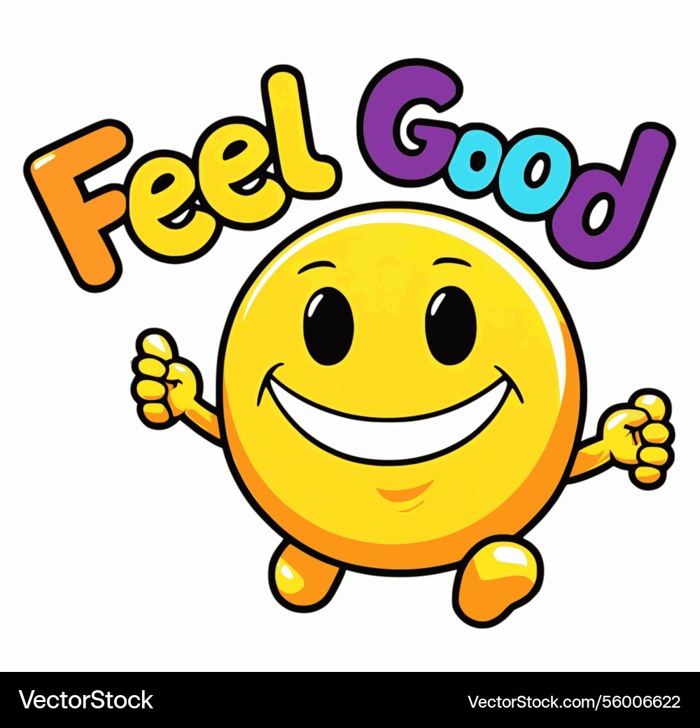 Feel good smiley giving thumbs up Royalty Free Vector Image