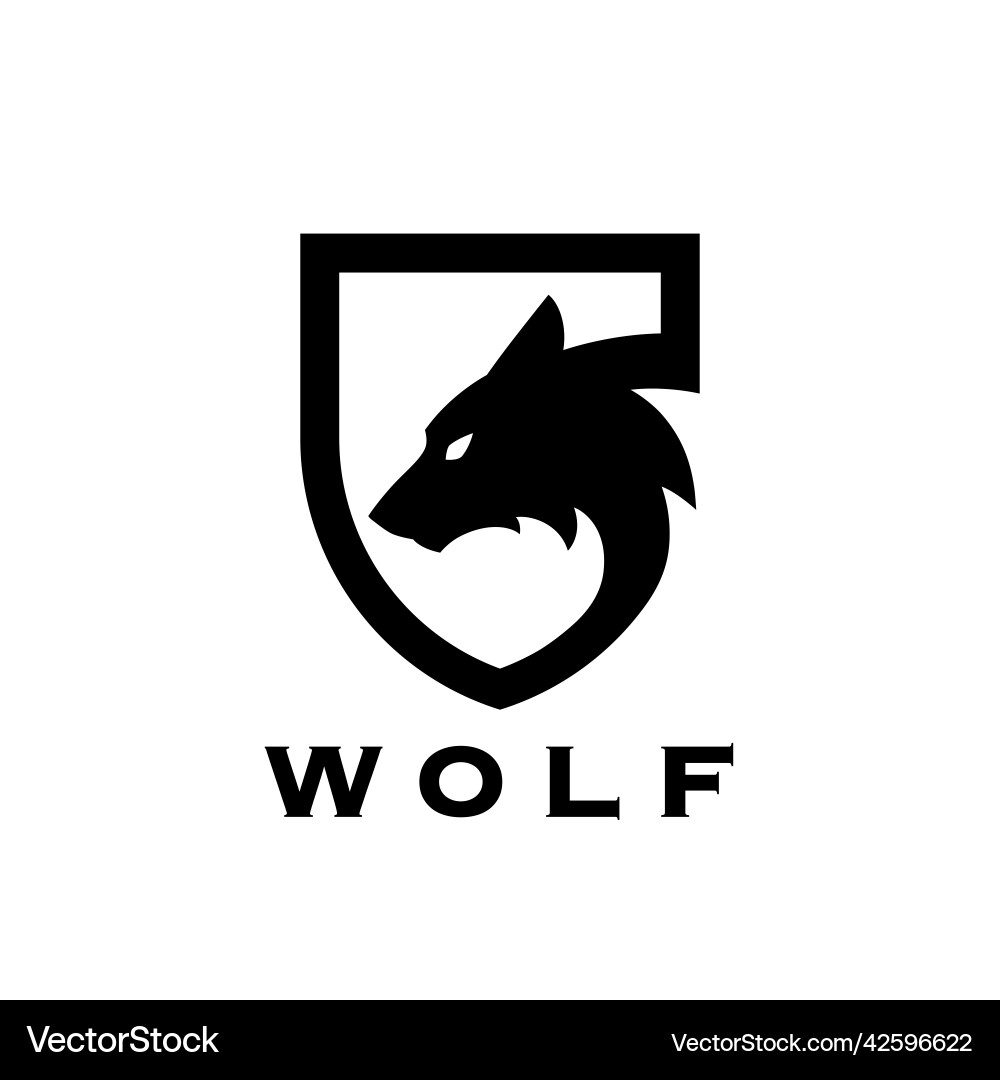 Wolf shield logo icon Royalty Free Vector Image