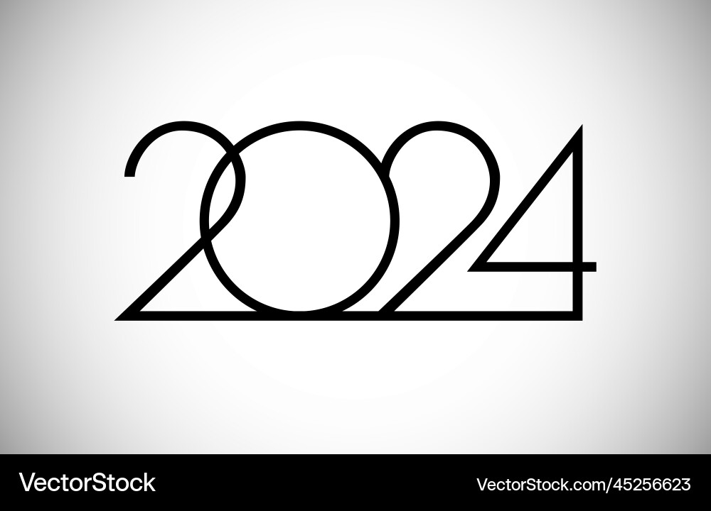 2024 black silhouette Royalty Free Vector Image