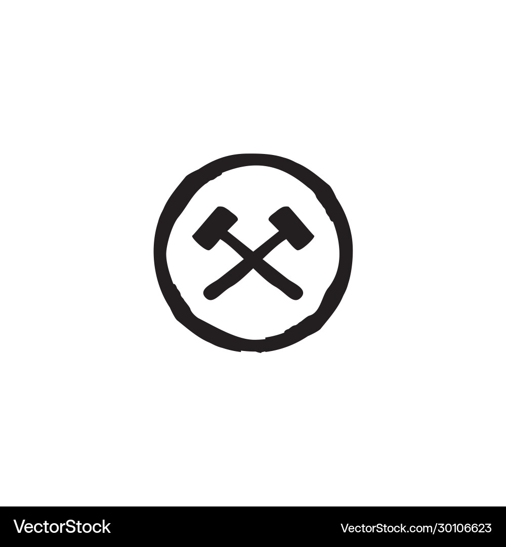 Blacksmith Icon Set - Metalwork Logo Royalty Free Vector