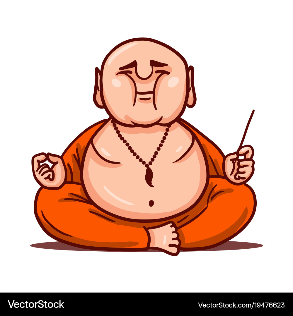 Calm buddha practices yoga and meditates Vector Image