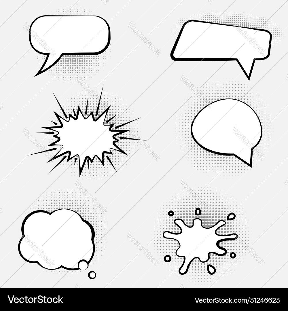 Collection comic style speech bubbles Royalty Free Vector