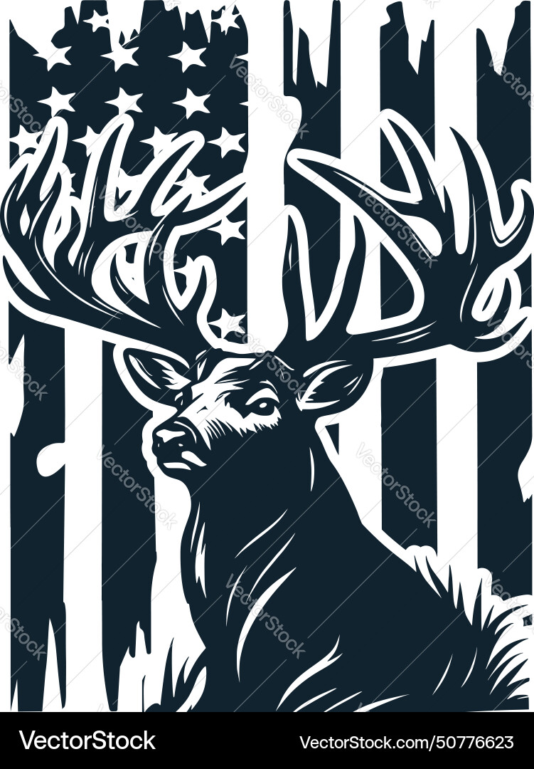 Deer flag svg hunt hunting sv Royalty Free Vector Image
