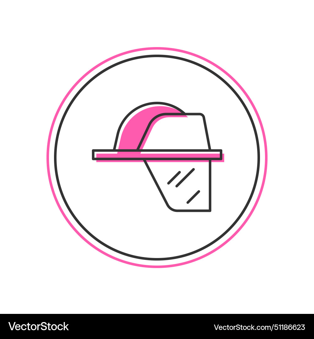 Filled outline firefighter helmet or fireman hat Vector Image