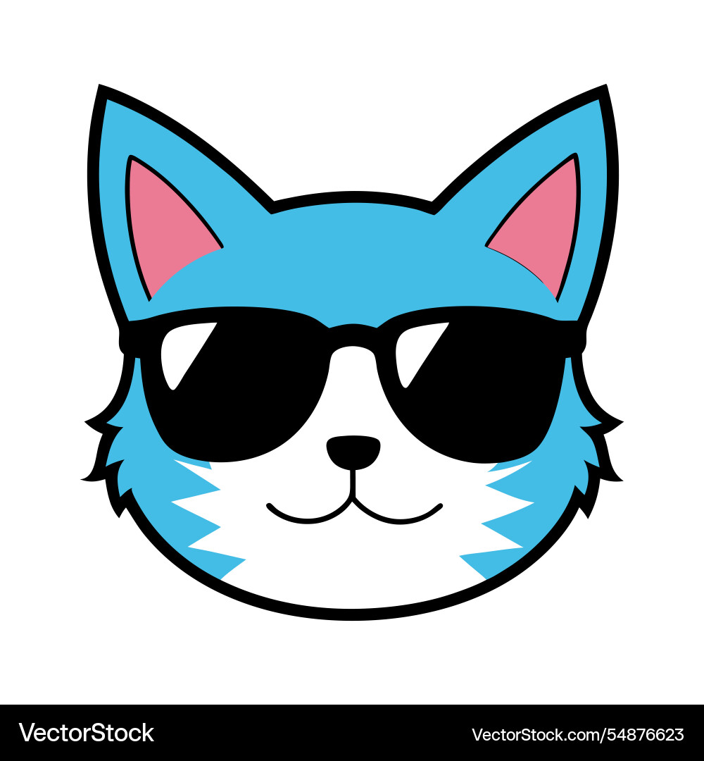 Funny cat head art Royalty Free Vector Image - VectorStock