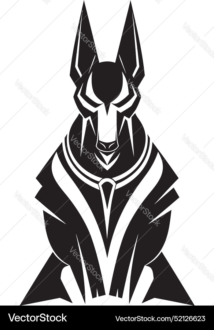 Modern pharaohs guard an abstract anubis icon Vector Image