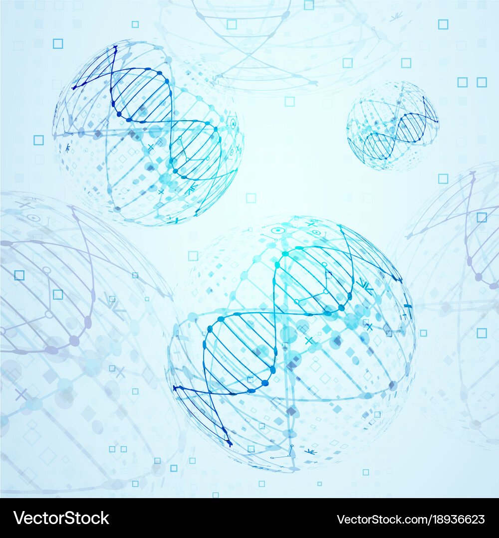 Science template dna molecules background Vector Image