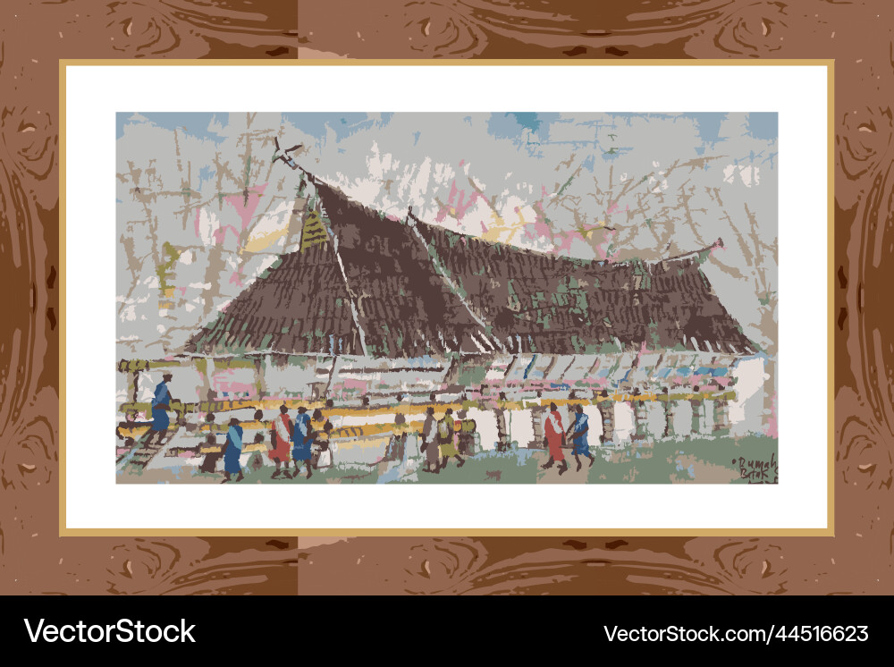 Simalungun batak traditional house Royalty Free Vector Image