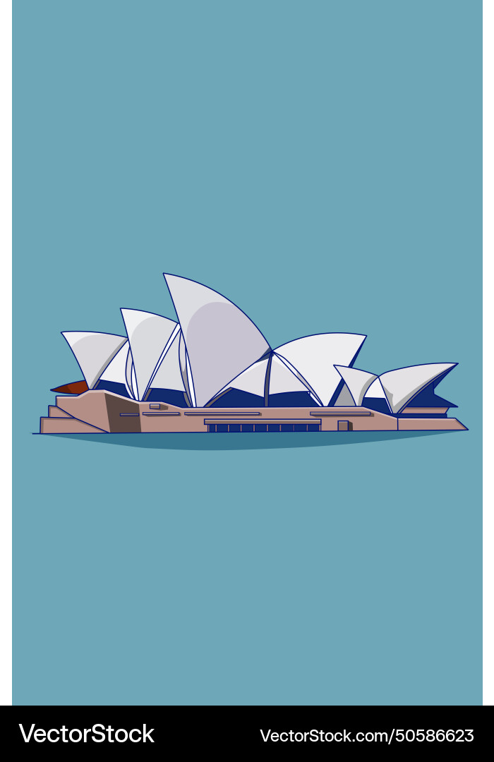 Sydney opera house cartoon Royalty Free Vector Image