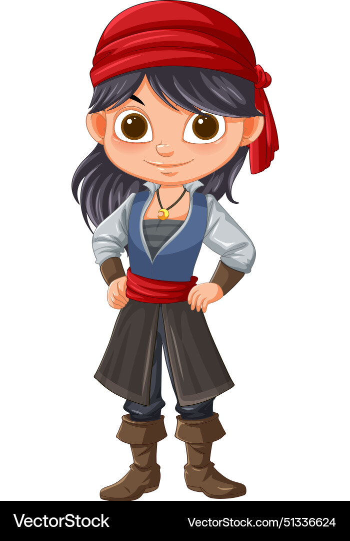 A young female pirate Royalty Free Vector Image