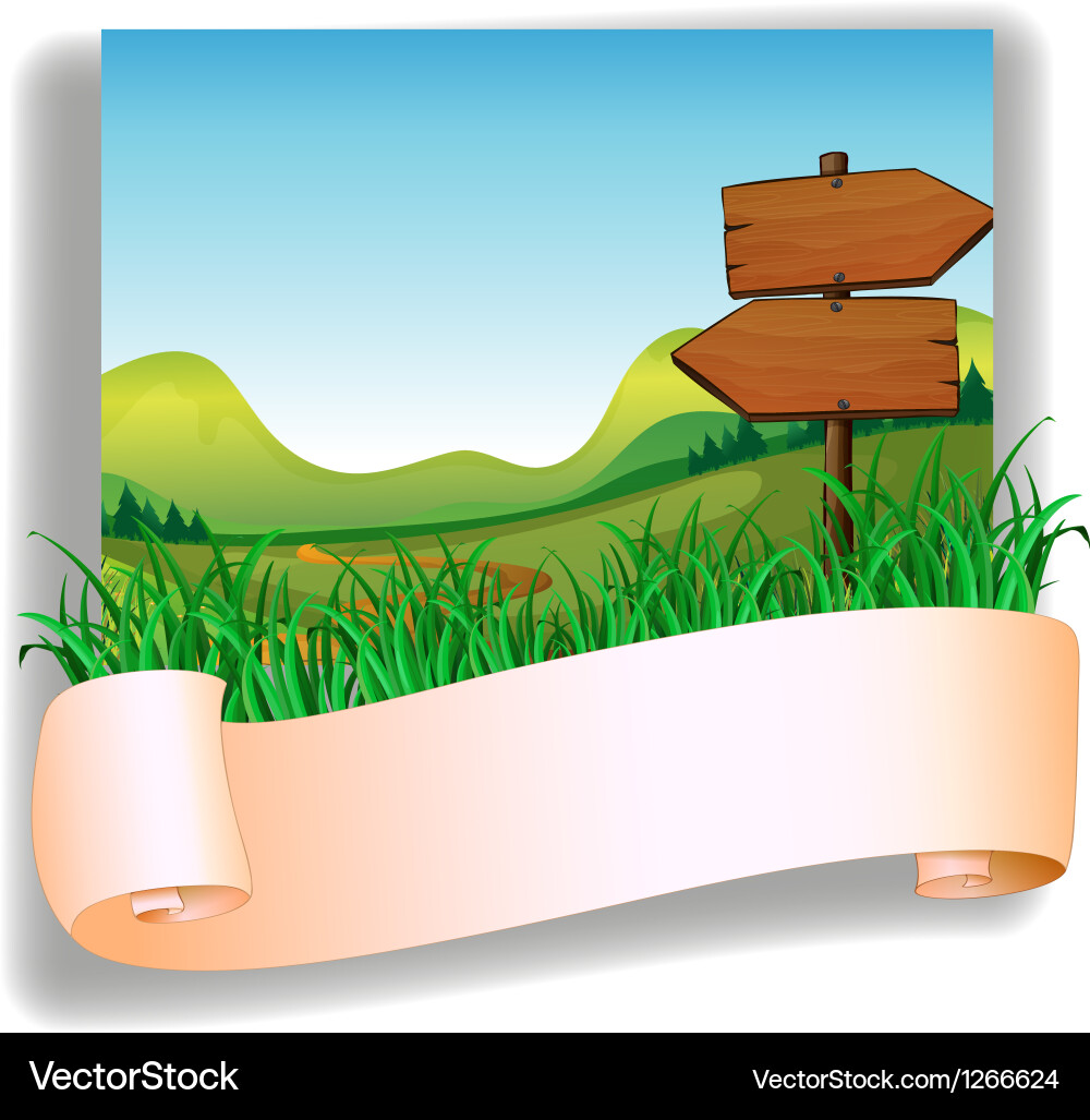 An empty signage and the arrow boards Royalty Free Vector