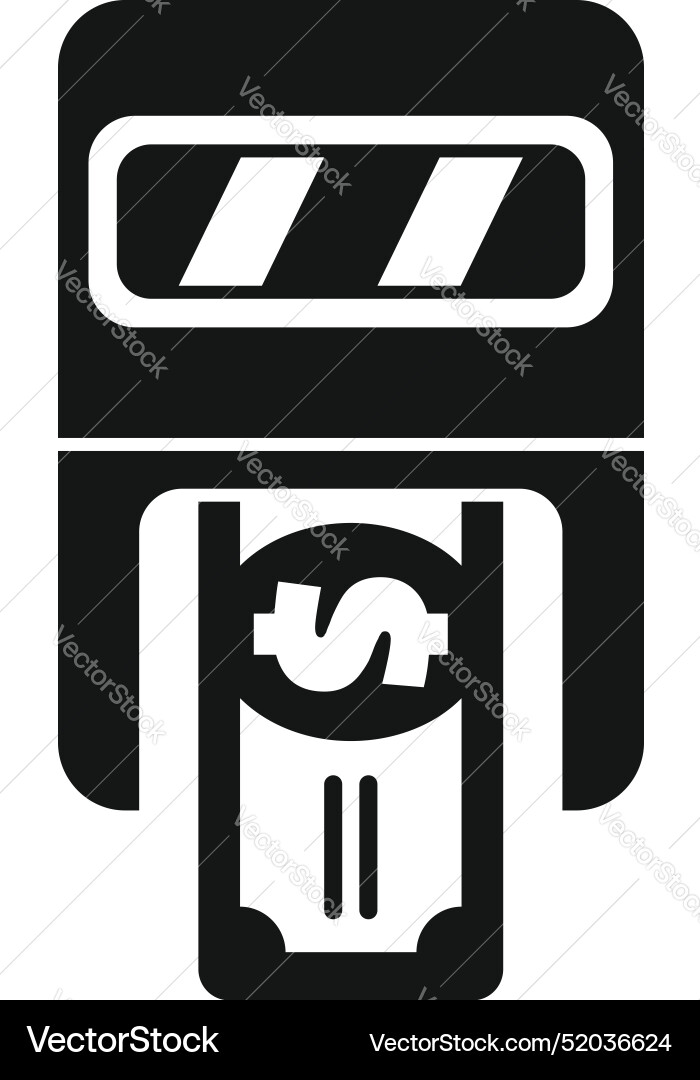 Atm cash machine accepting banknote icon Vector Image