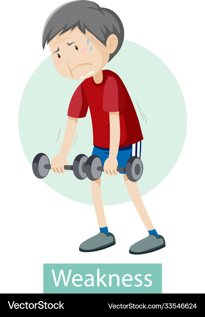 Cartoon character with weakness symptoms Vector Image