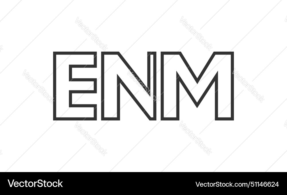 Enm logo design template with strong and modern Vector Image