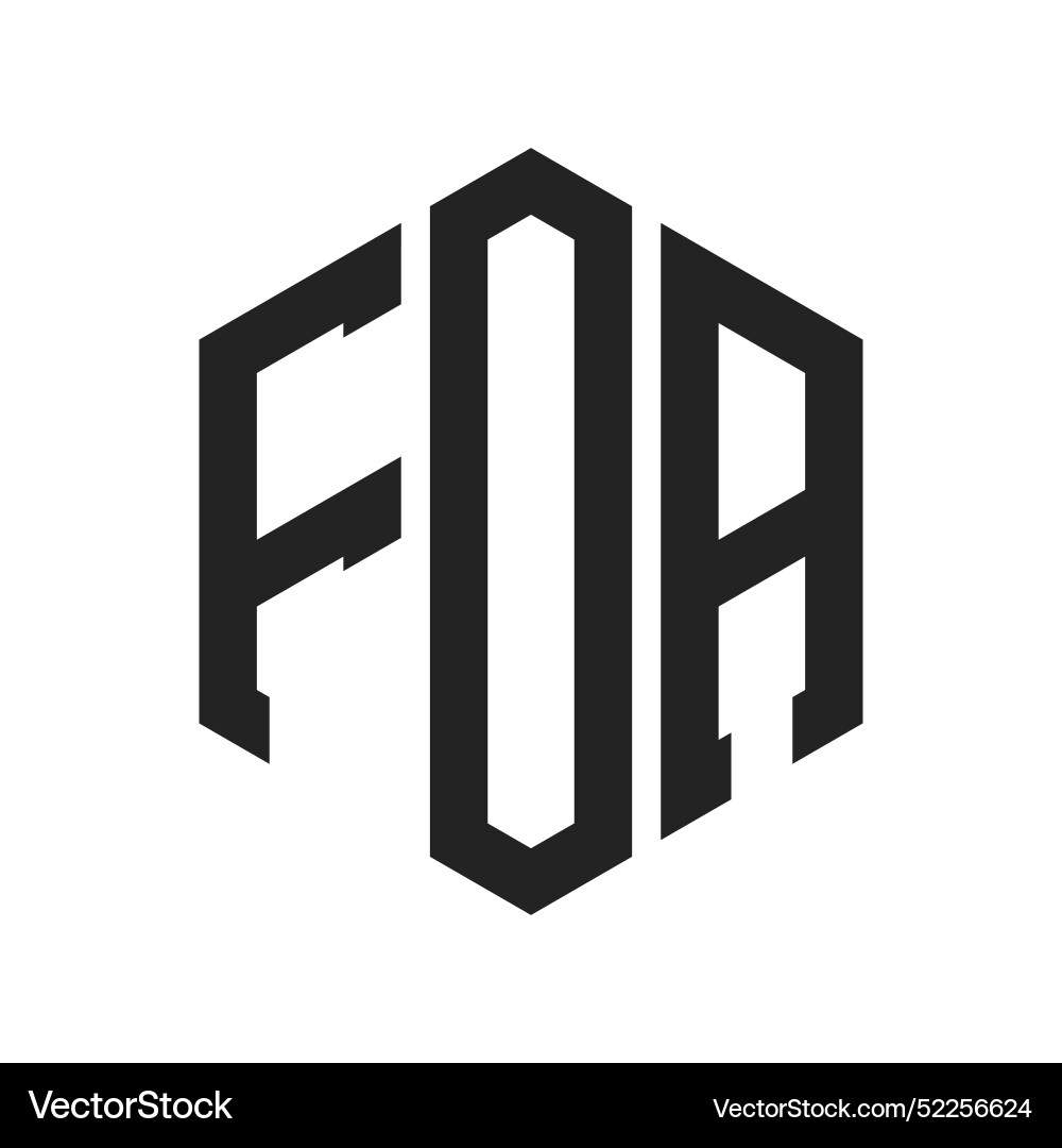 Foa logo design initial letter monogram Royalty Free Vector