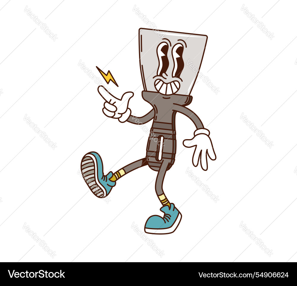 Groovy building or diy putty knife tool character Vector Image
