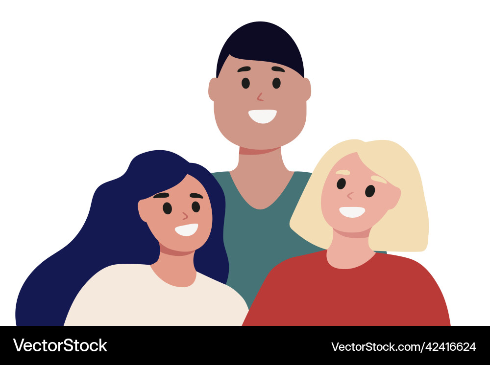 Group of joyful people Royalty Free Vector Image