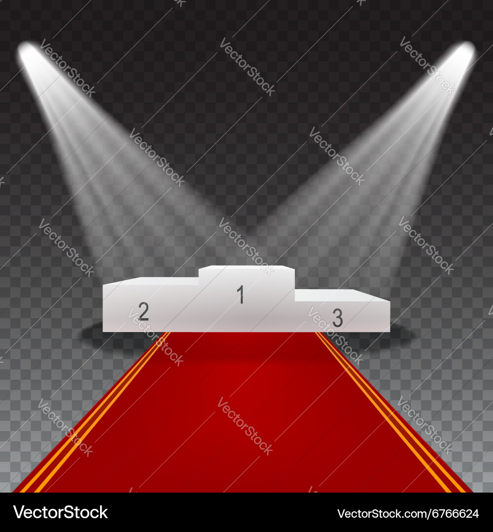 Podium for winner illuminated Royalty Free Vector Image