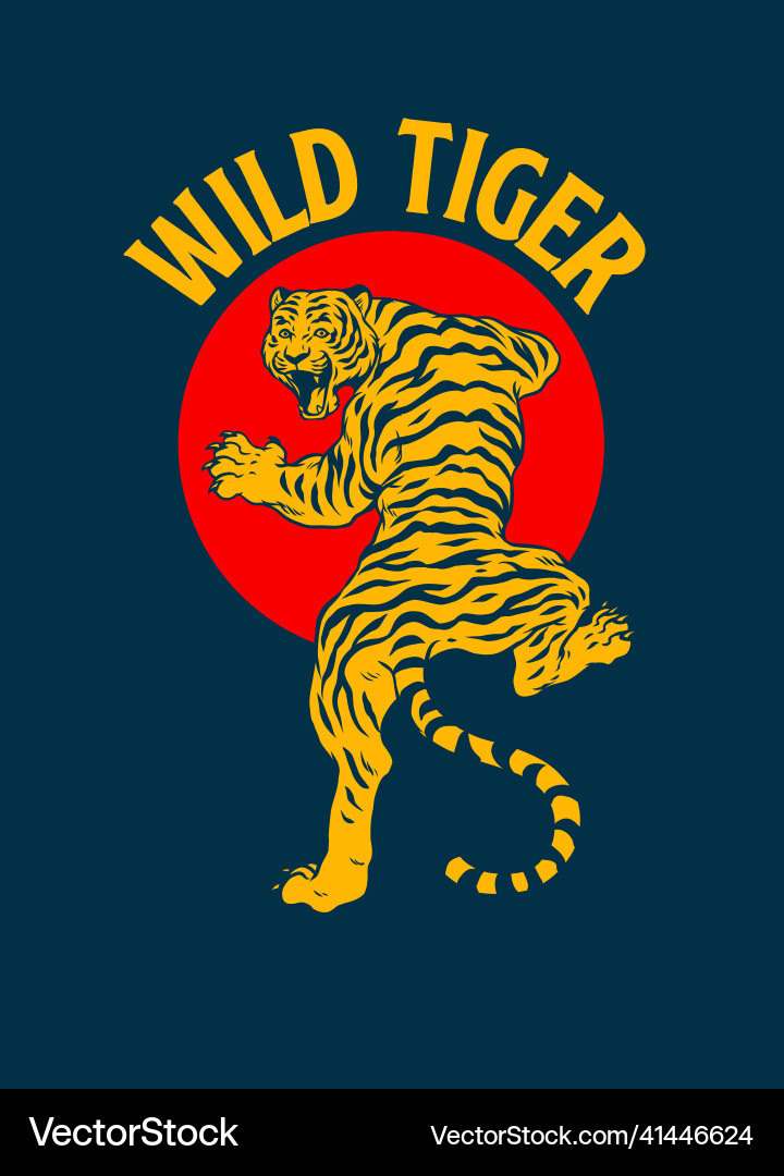 Retro Japanese Tiger Shirt Royalty Free Vector Image