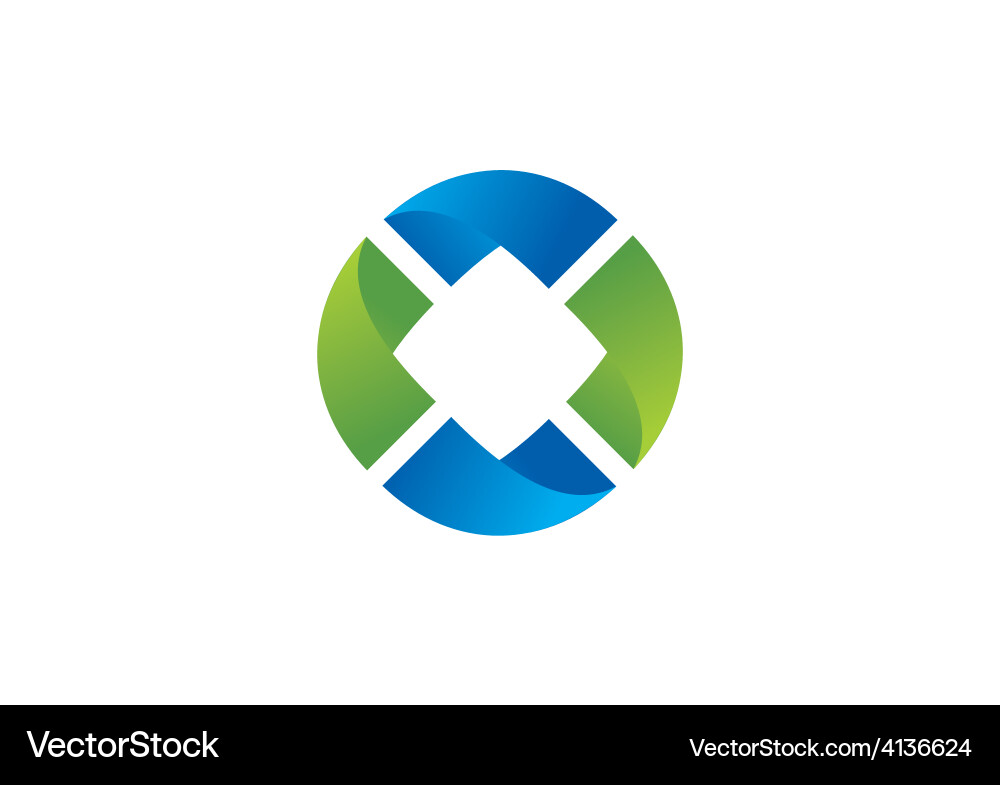 Round 3d abstract business logo Royalty Free Vector Image