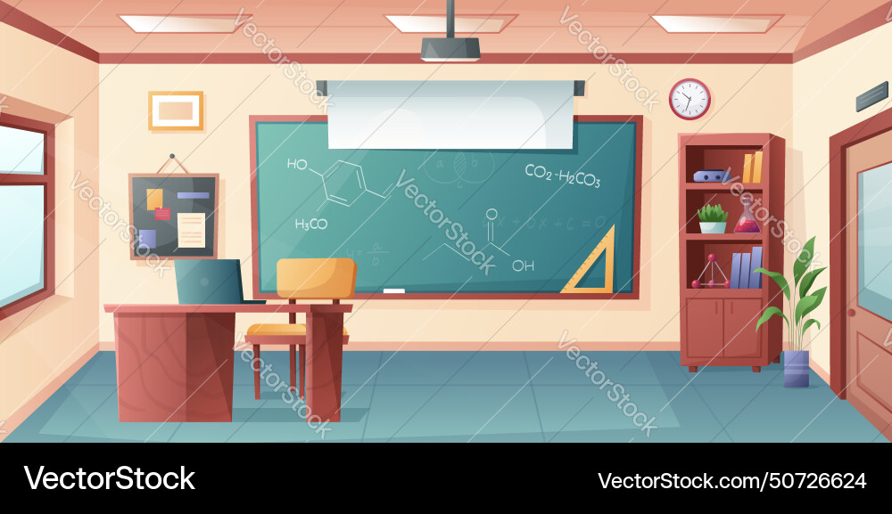 School classroom Royalty Free Vector Image - VectorStock