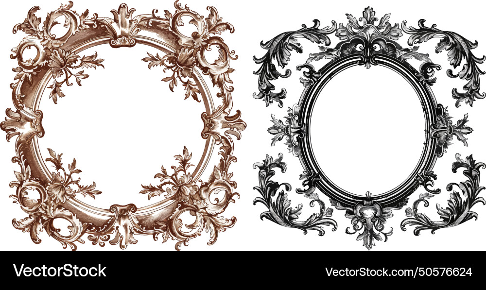 Vintage frames clipart bundle Royalty Free Vector Image