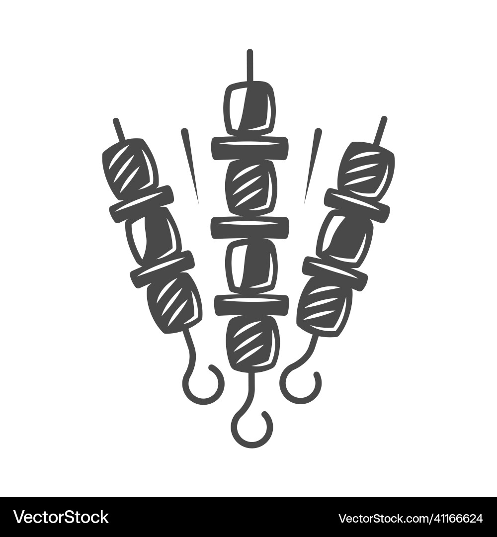 Vintage Kebab Skewers Royalty Free Vector Image