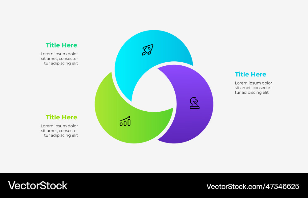 Abstract element is divided into 3 parts business Vector Image
