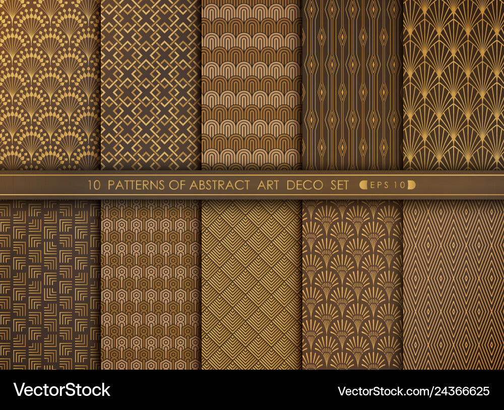 Art Deco Pattern Set Royalty Free Vector Image