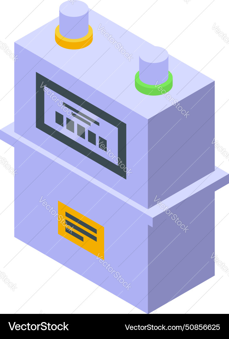 Bio gas counter icon isometric home Royalty Free Vector