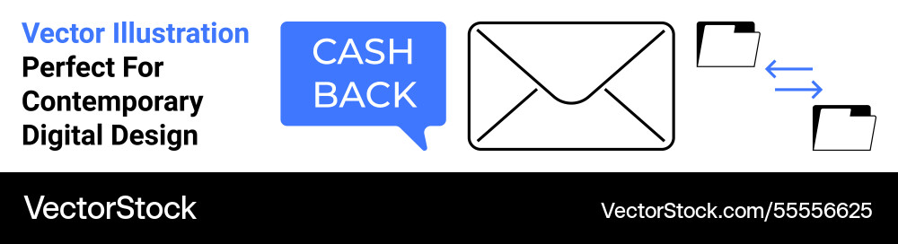 Cashback notification email with file exchange Vector Image