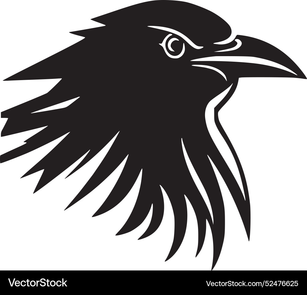 Crow - black and white isolated icon Royalty Free Vector