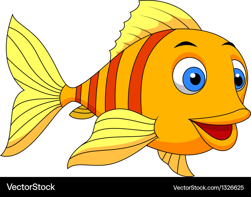Cute fish cartoon Royalty Free Vector Image - VectorStock
