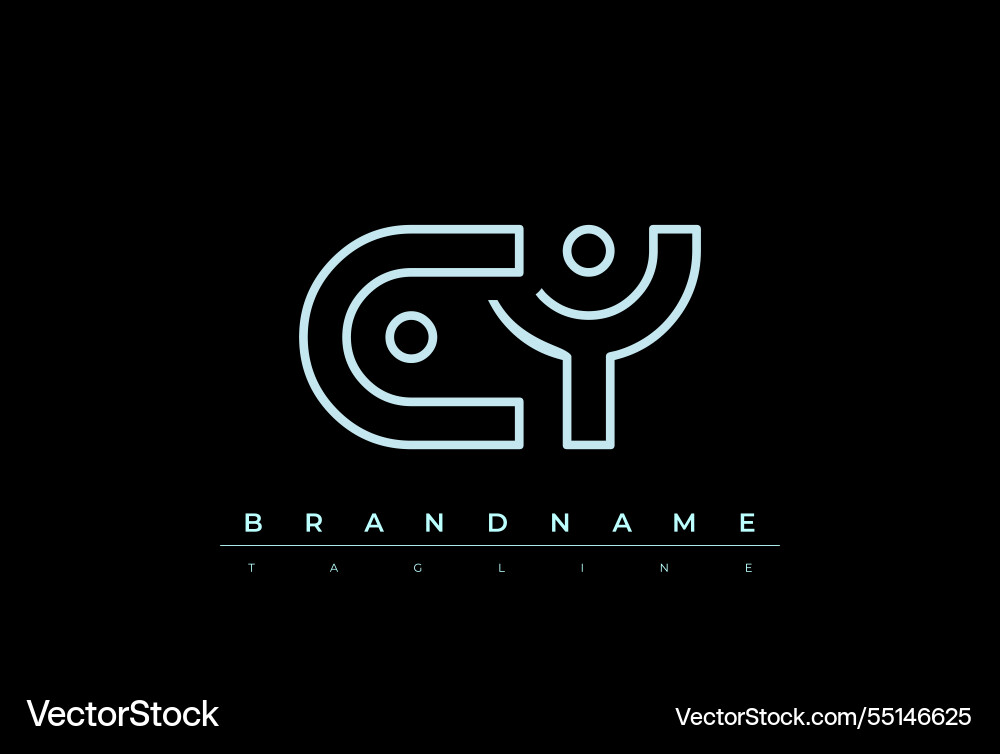 Cy technology letter logo template Royalty Free Vector Image