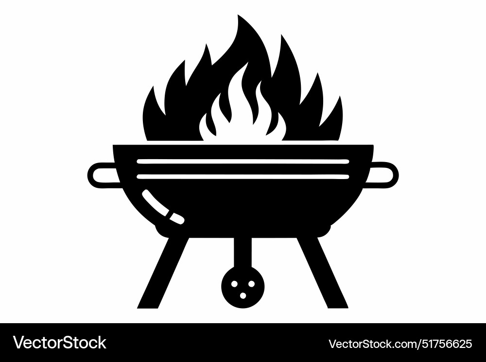 Electric grill with fire f Royalty Free Vector Image