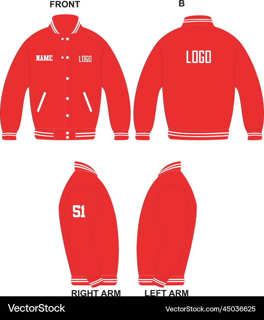 Jacket templates mock ups red Royalty Free Vector Image