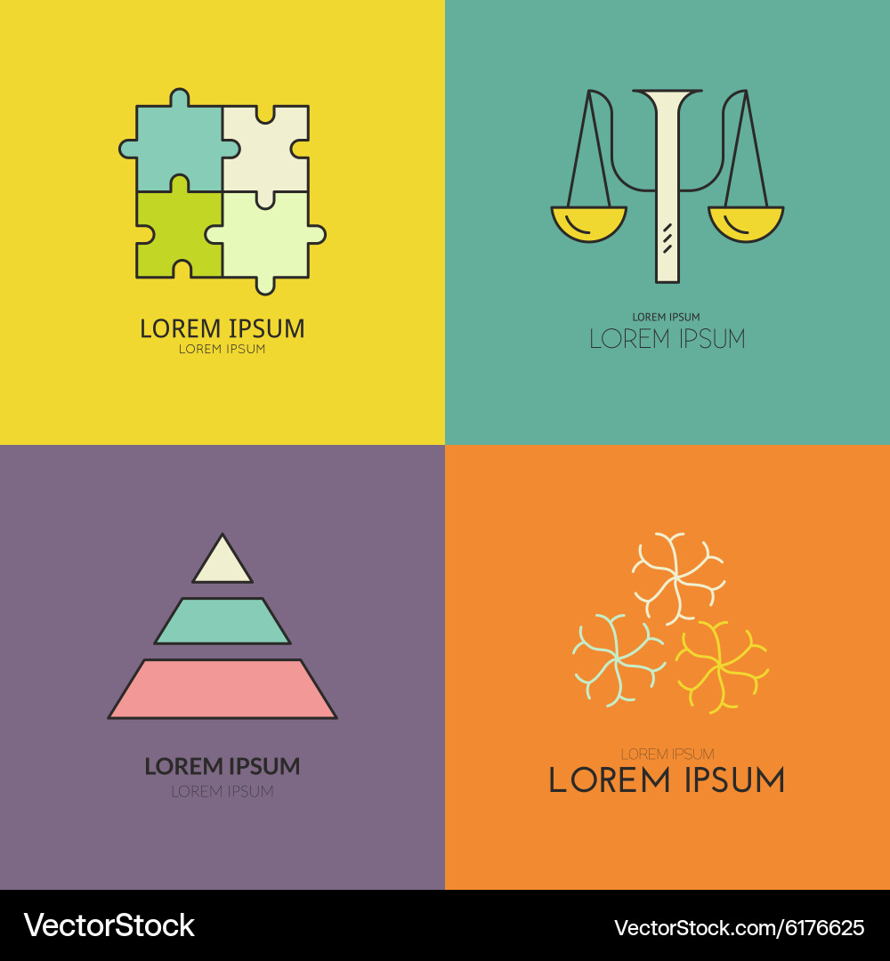 Psychology Logo Collection Royalty Free Vector Image