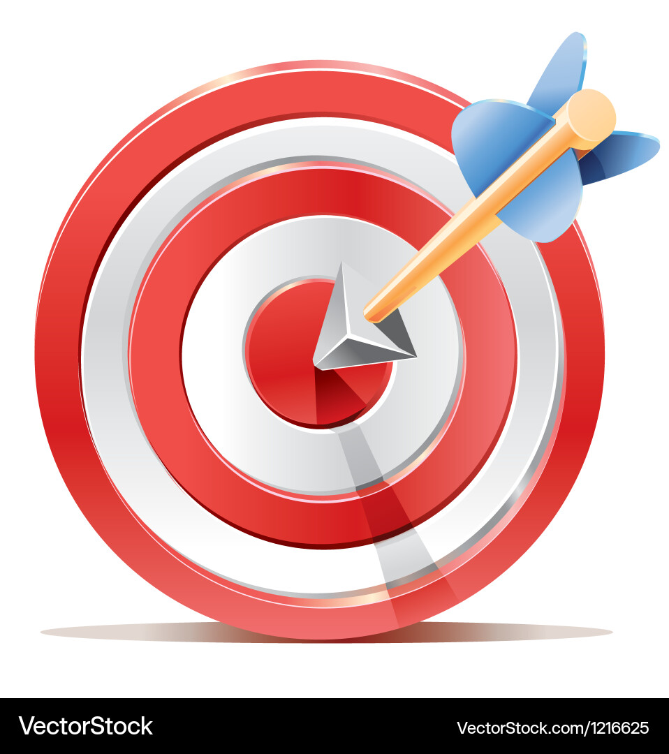 Red darts target aim and arrow Royalty Free Vector Image