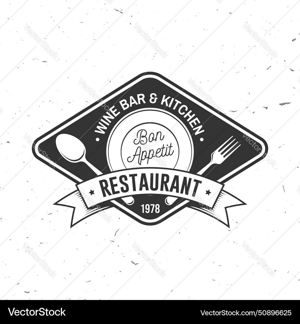 Restaurant shop menu logo Royalty Free Vector Image