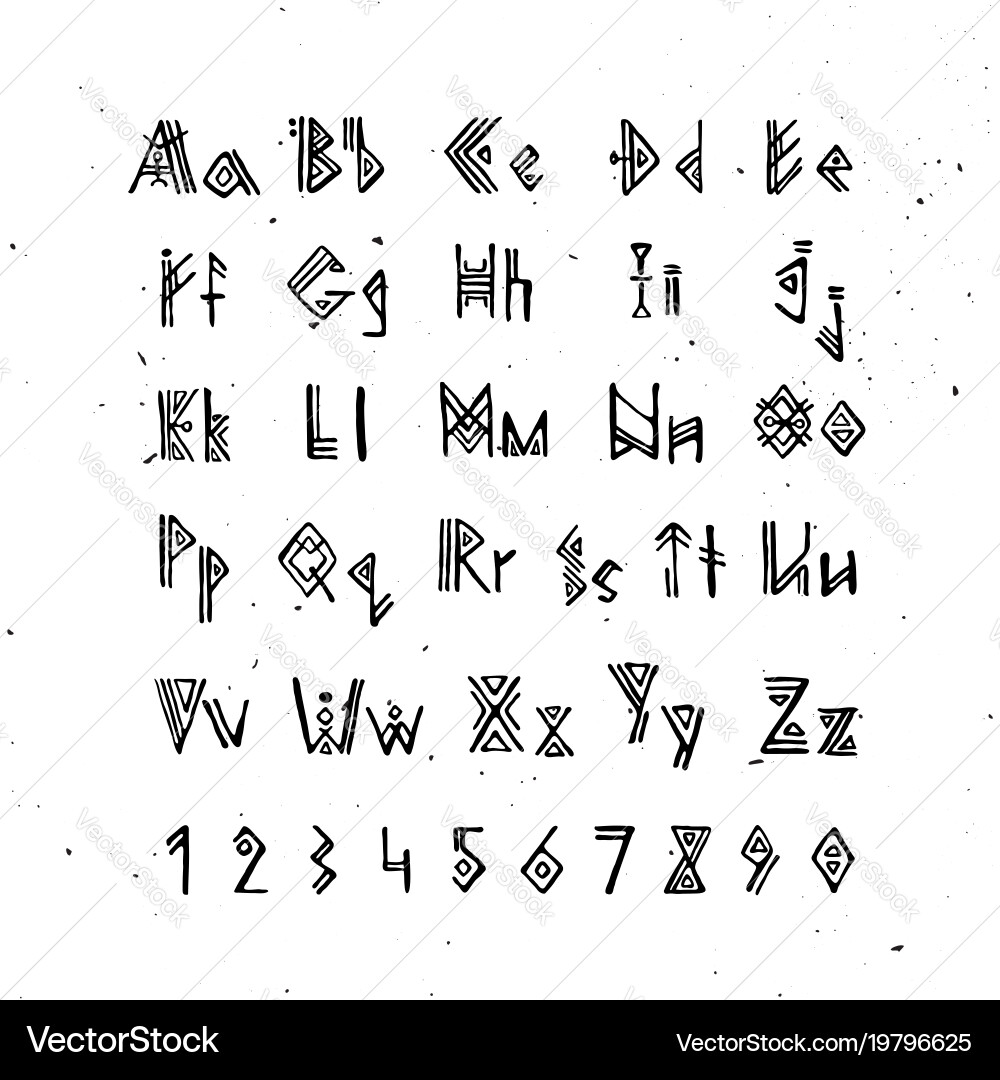 Runic Alphabet - Norse Font Royalty Free Vector Image