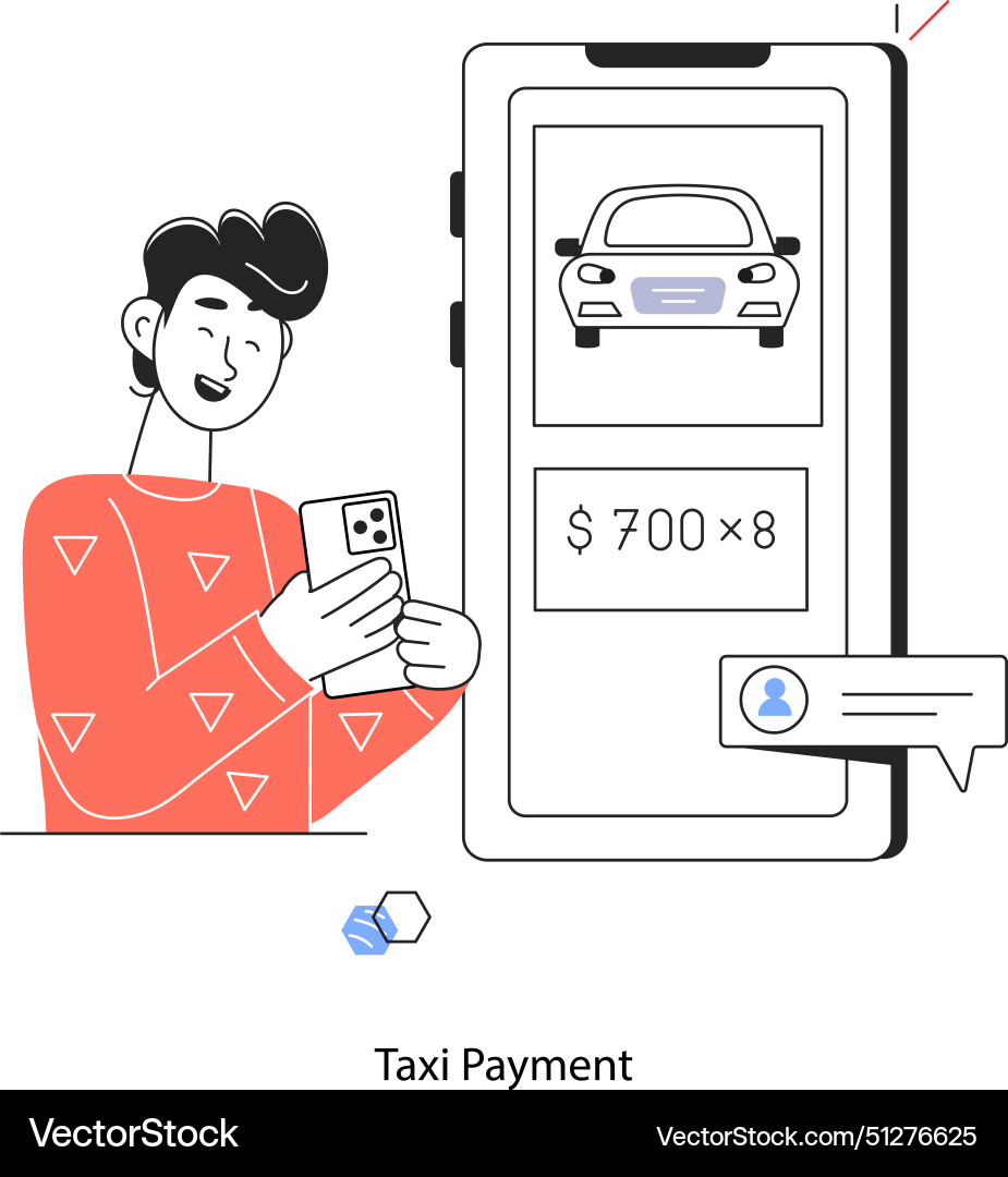 Taxi payment Royalty Free Vector Image - VectorStock