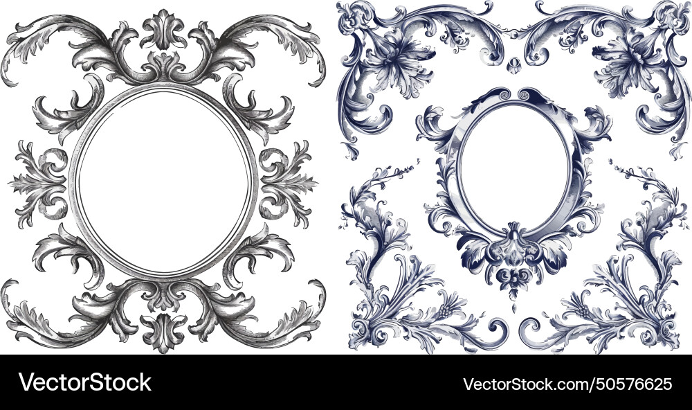 Vintage frames set Royalty Free Vector Image - VectorStock