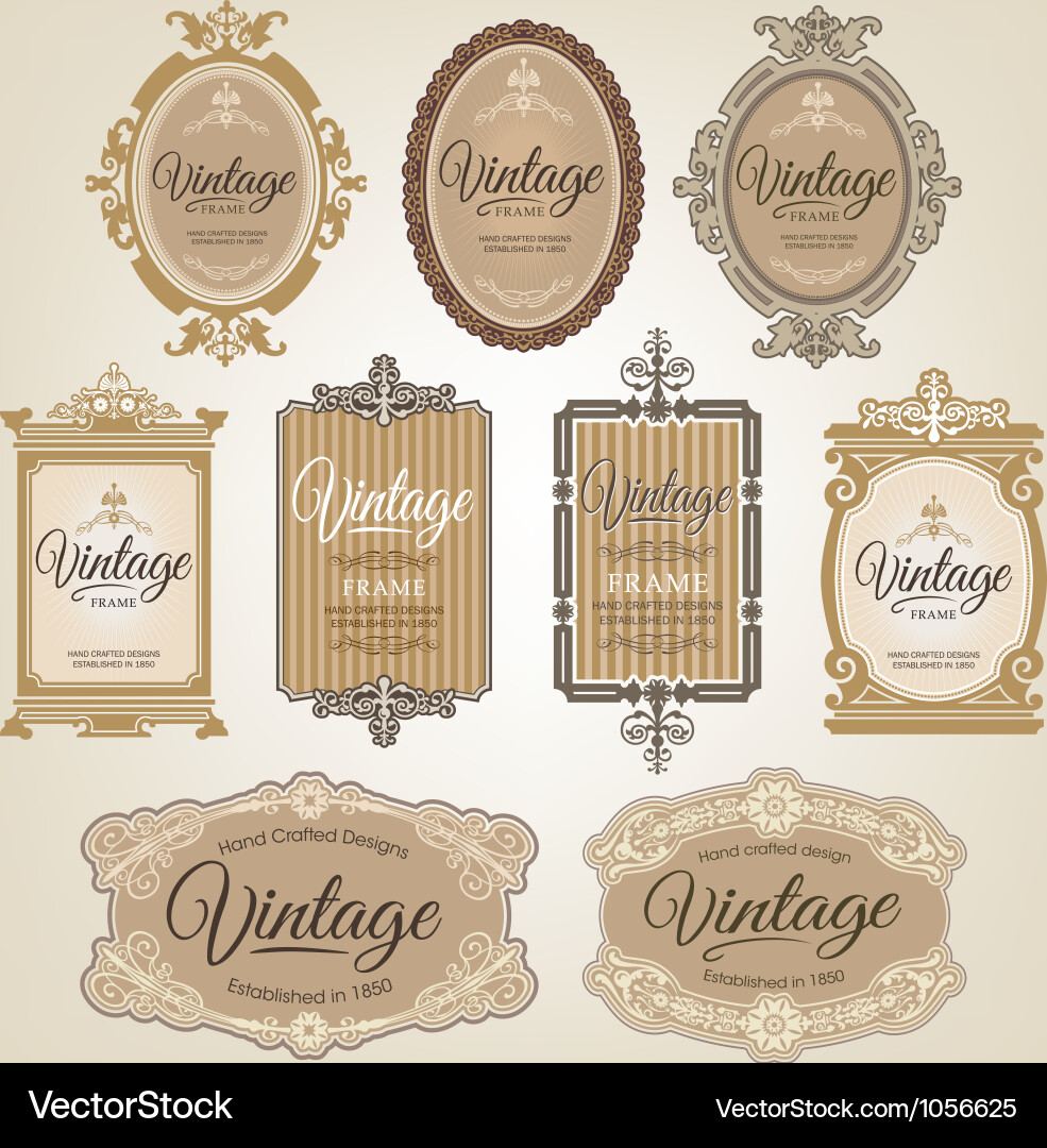Vintage frames Royalty Free Vector Image - VectorStock