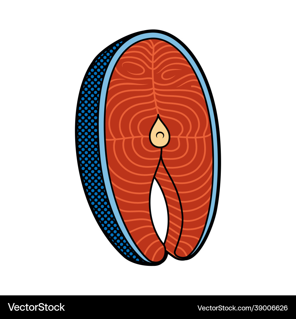 A fish steak Royalty Free Vector Image - VectorStock