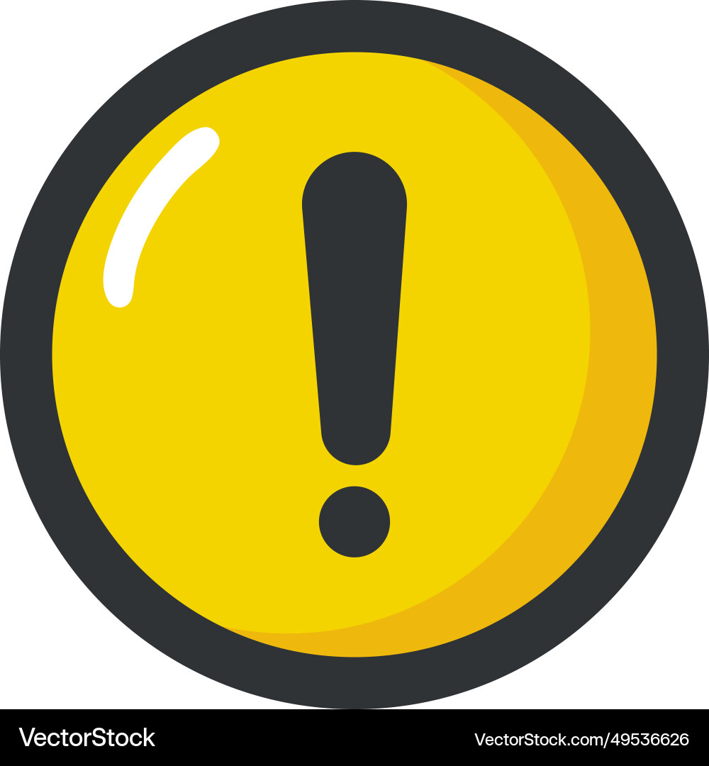 Alert symbol yellow Royalty Free Vector Image - VectorStock