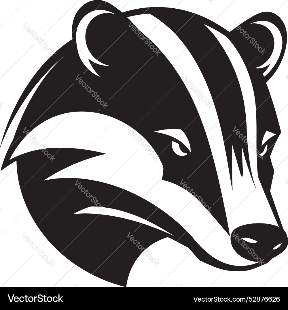 Badger face badge noble emblem Royalty Free Vector Image