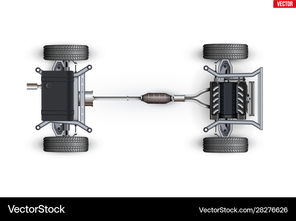Car unibody rolling chassis Royalty Free Vector Image