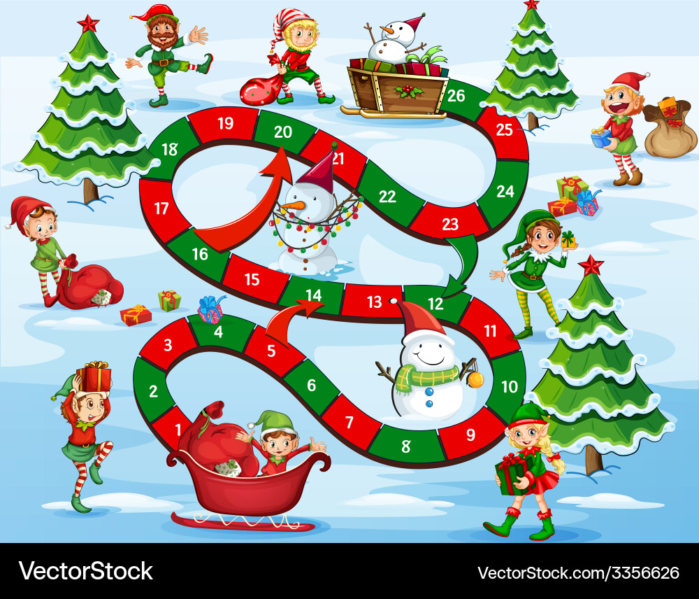 Christmas board game Royalty Free Vector Image
