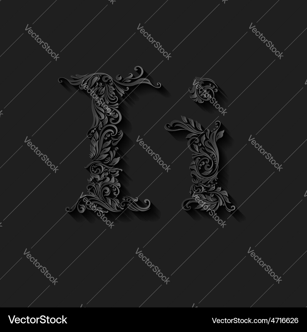 Decorated letter i Royalty Free Vector Image - VectorStock