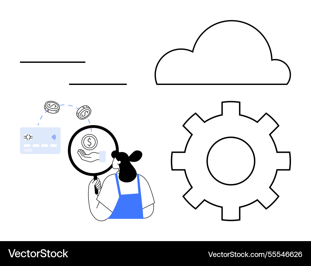 Financial analysis and cloud infrastructure Vector Image